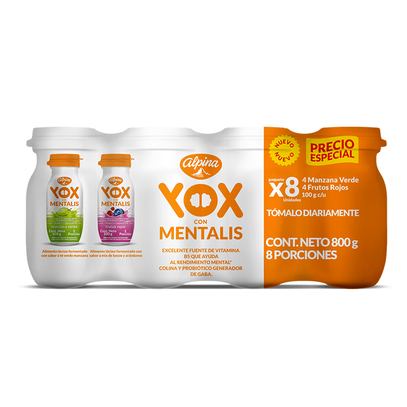 BEBIDA YOX MENTALIS SABORES 8UN*800GR