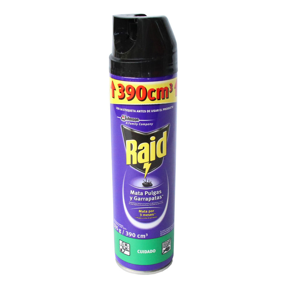 INSECTICIDA PULGAS RAID x 390ML