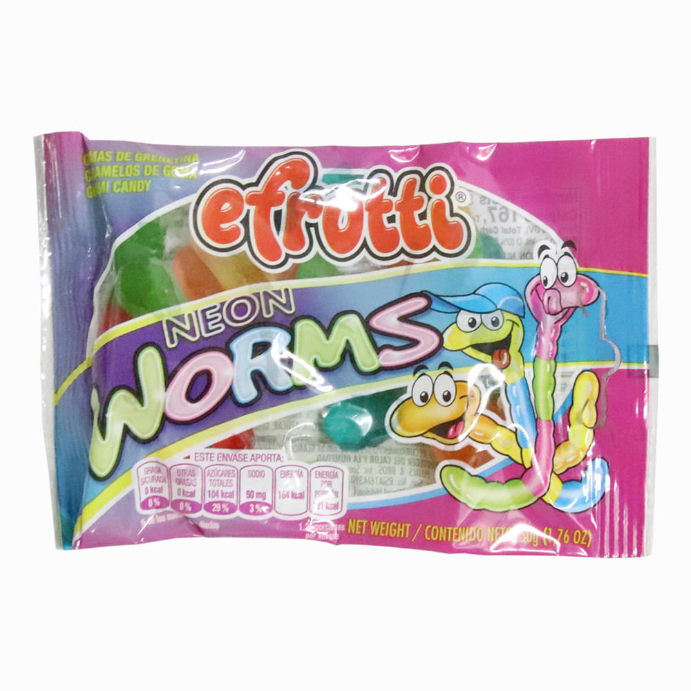 GOMAS NEON WORMS x 50GR E-FRUTTI