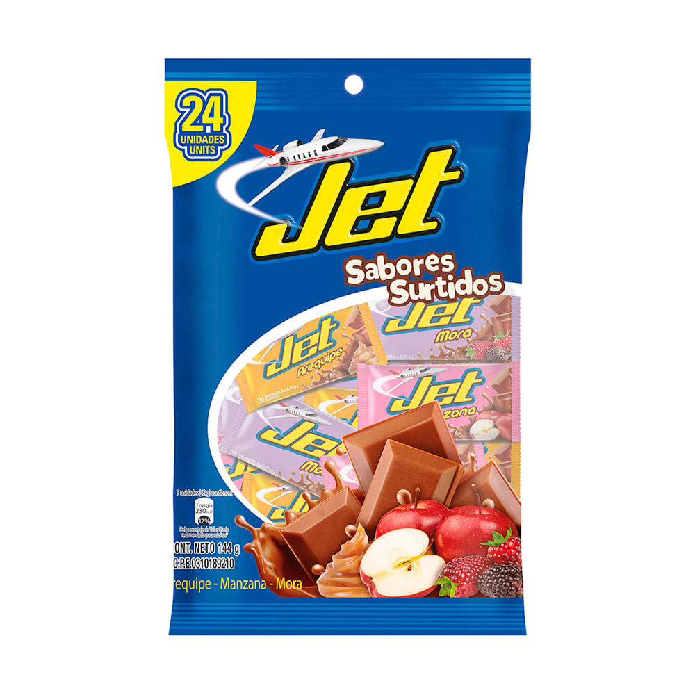 CHOCOLATINA JET SABORES SURTIDOS*24UND