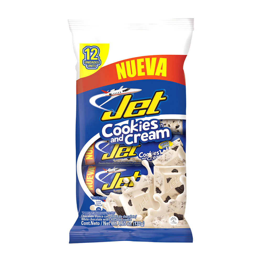 JET COOKIES & CREAM BANDEJA x 132GR