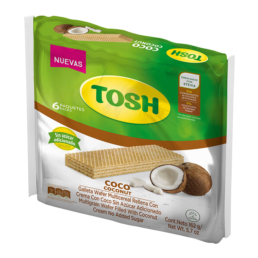 GALLETA TOSH WAFER MULTICENTR COCO*162GR