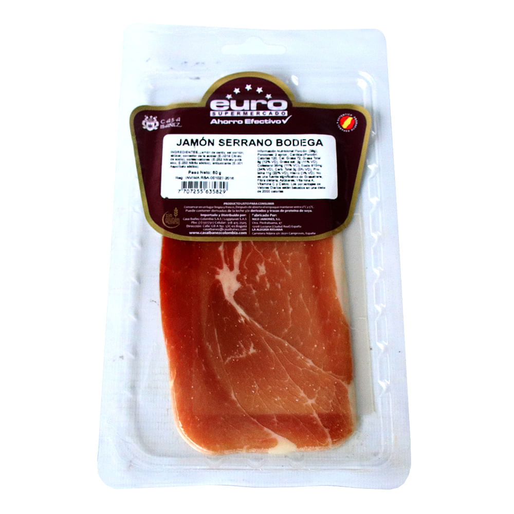 JAMON SERRANO BODEGA EURO x 60GR