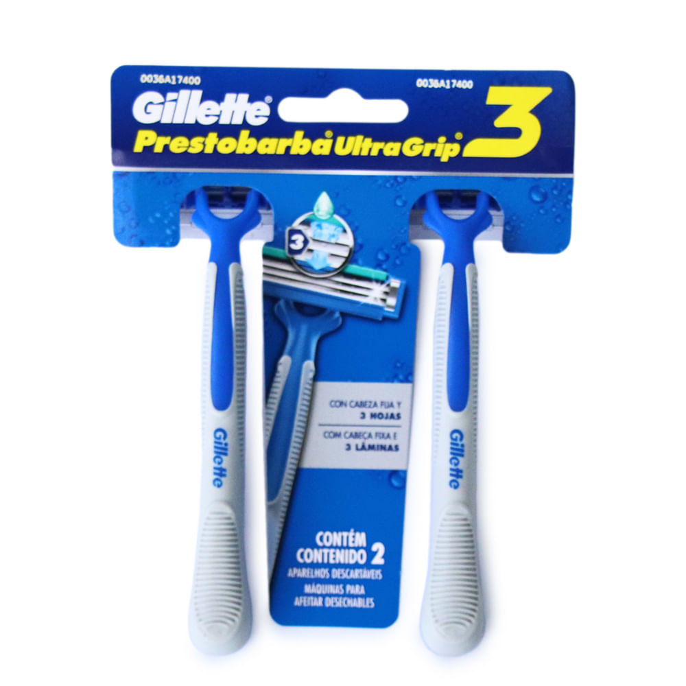 PRESTOBARBA GILLET 3 HOJAS x 2UND