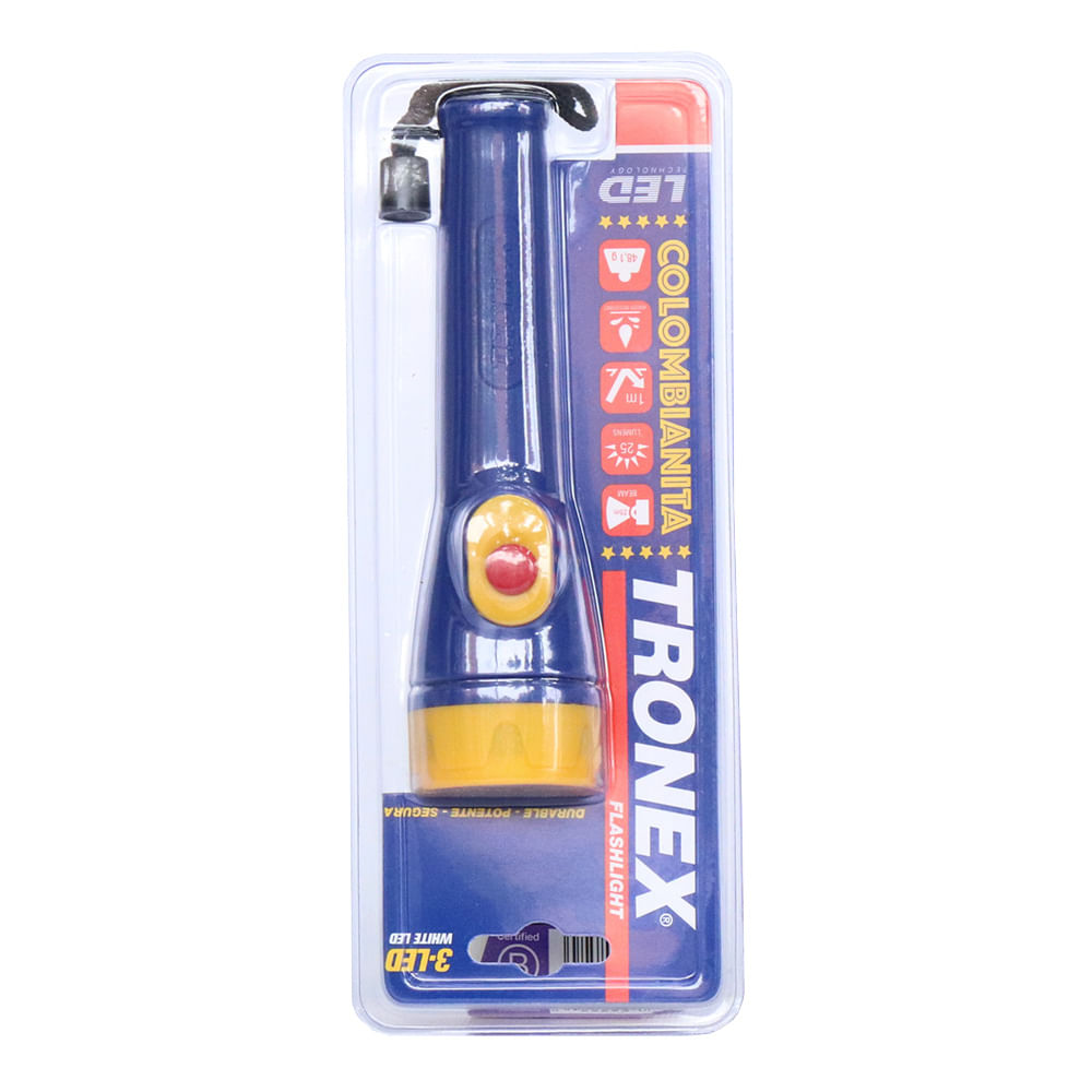 LINTERNA LED 2AA AZUL TRONEX