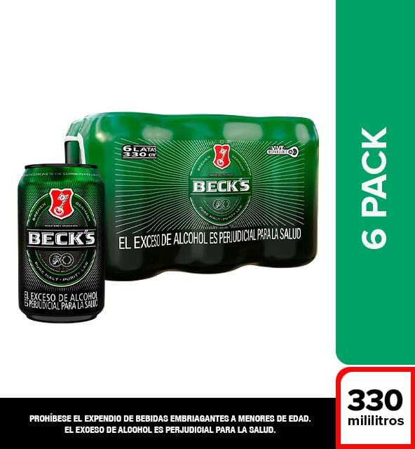 CERVEZA BECKS LATA 6*330ML