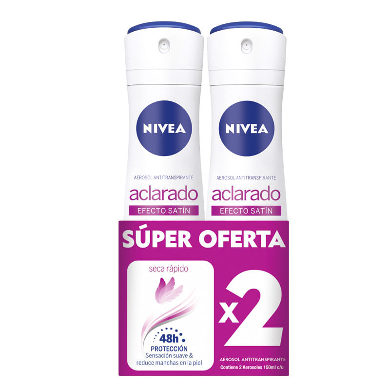 DESODORANTE NIVEA ACLARADO 2UND*300ML