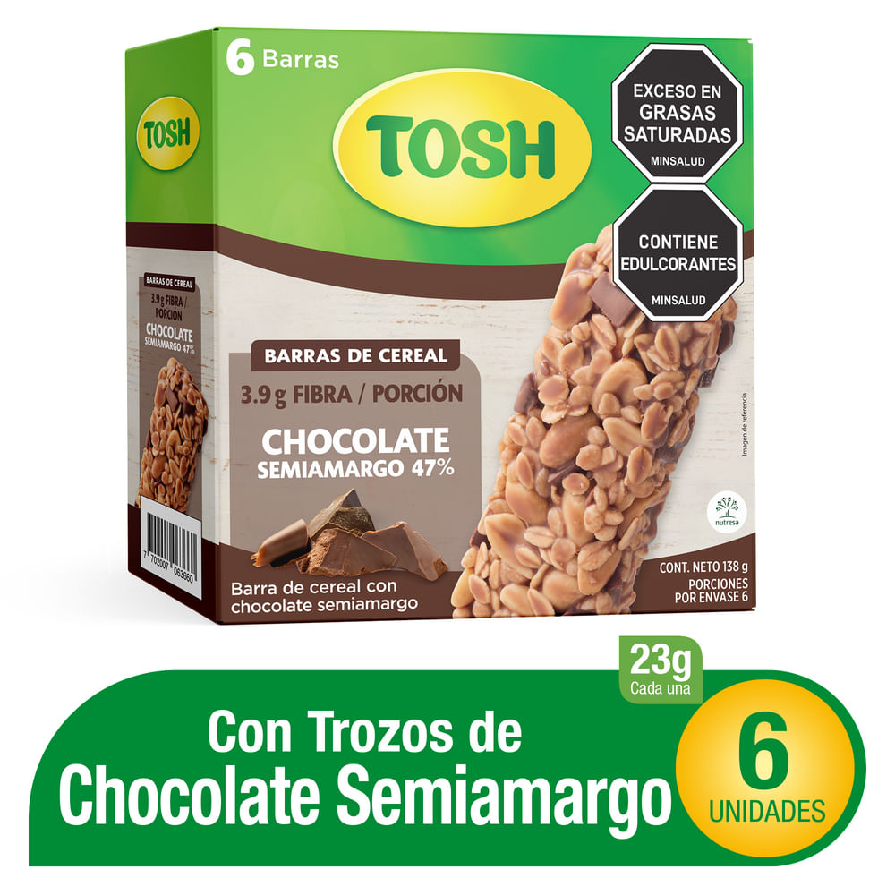 BARRA TOSH GRANOLA CHOCO S/AZUCAR*138 GR