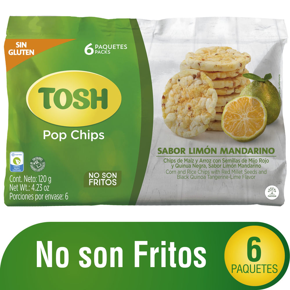 PASABOCAS TOSH CHIPS DE MAIZ LIMON*120GR