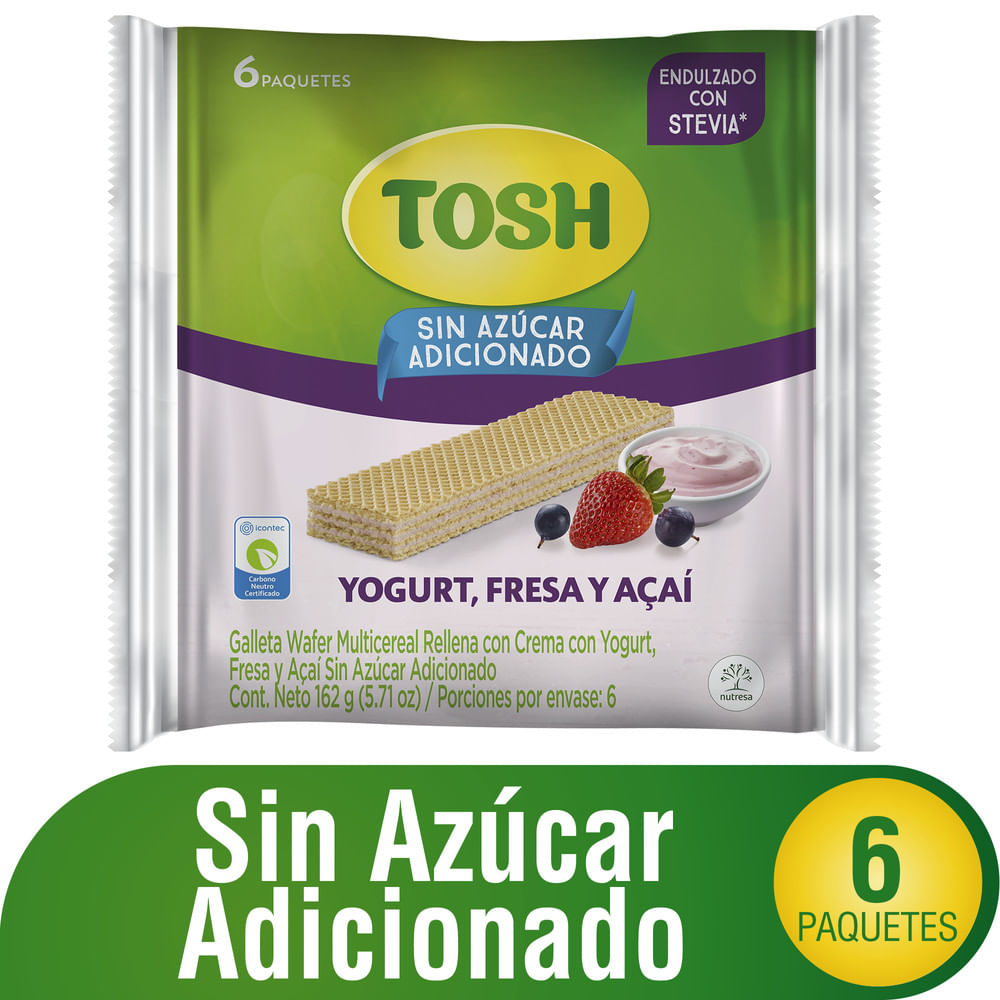 GALLETA TOSH WAFER FRESA ACAI