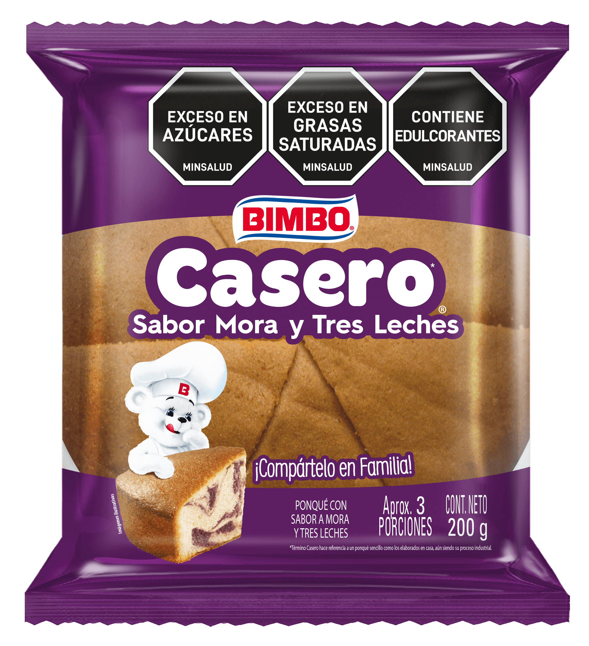PONQUE CASERO MARMOLEADO MORA BIMBO*200G