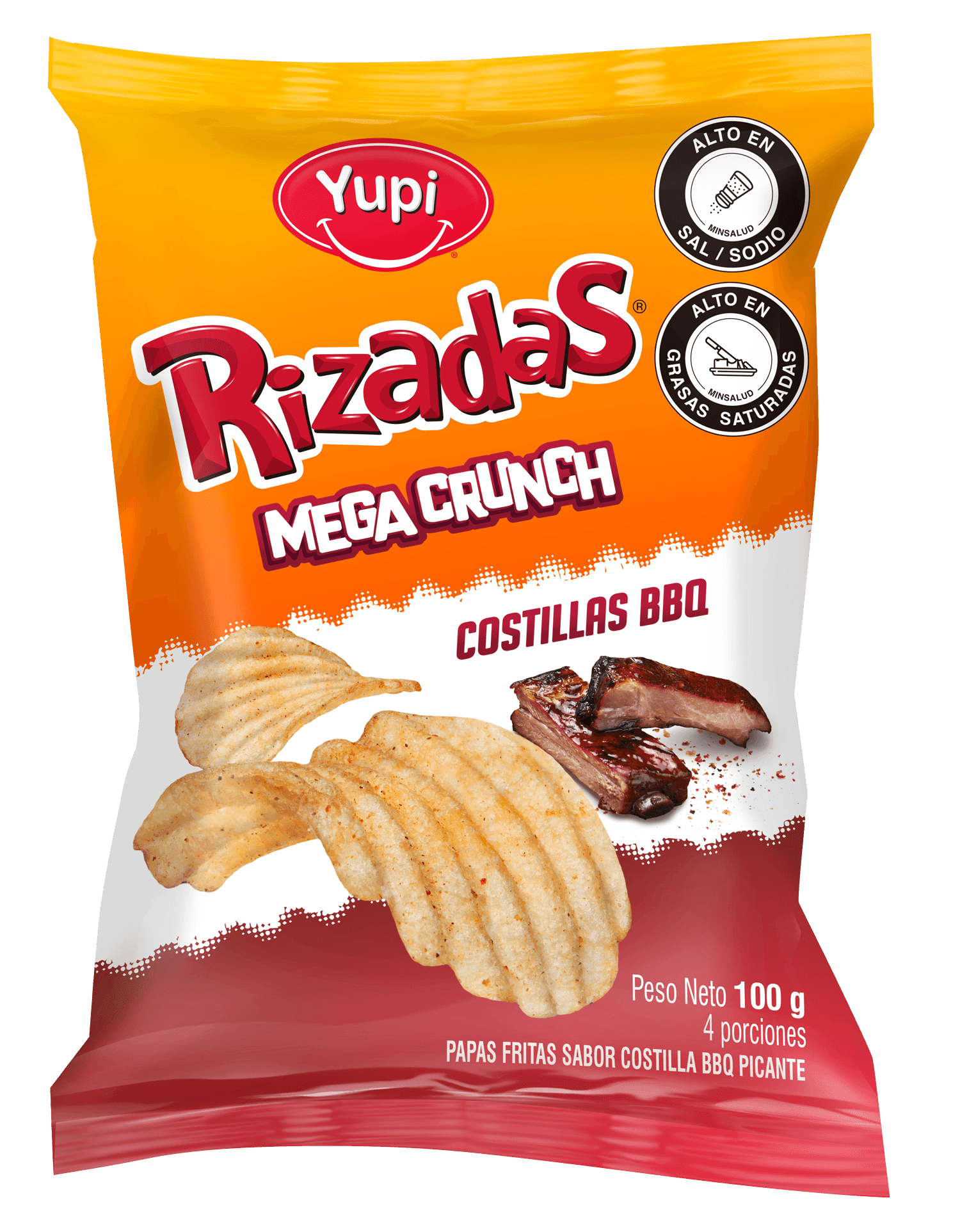 PAPAS RIZADAS MEGA CRUNCH BBQ YUPI*100GR