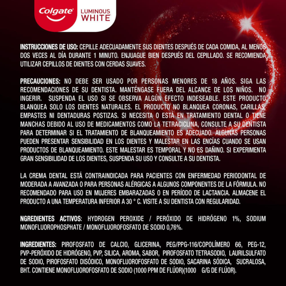 CREMA COLGATE LUMINOUS COFFE STAINSx70GR