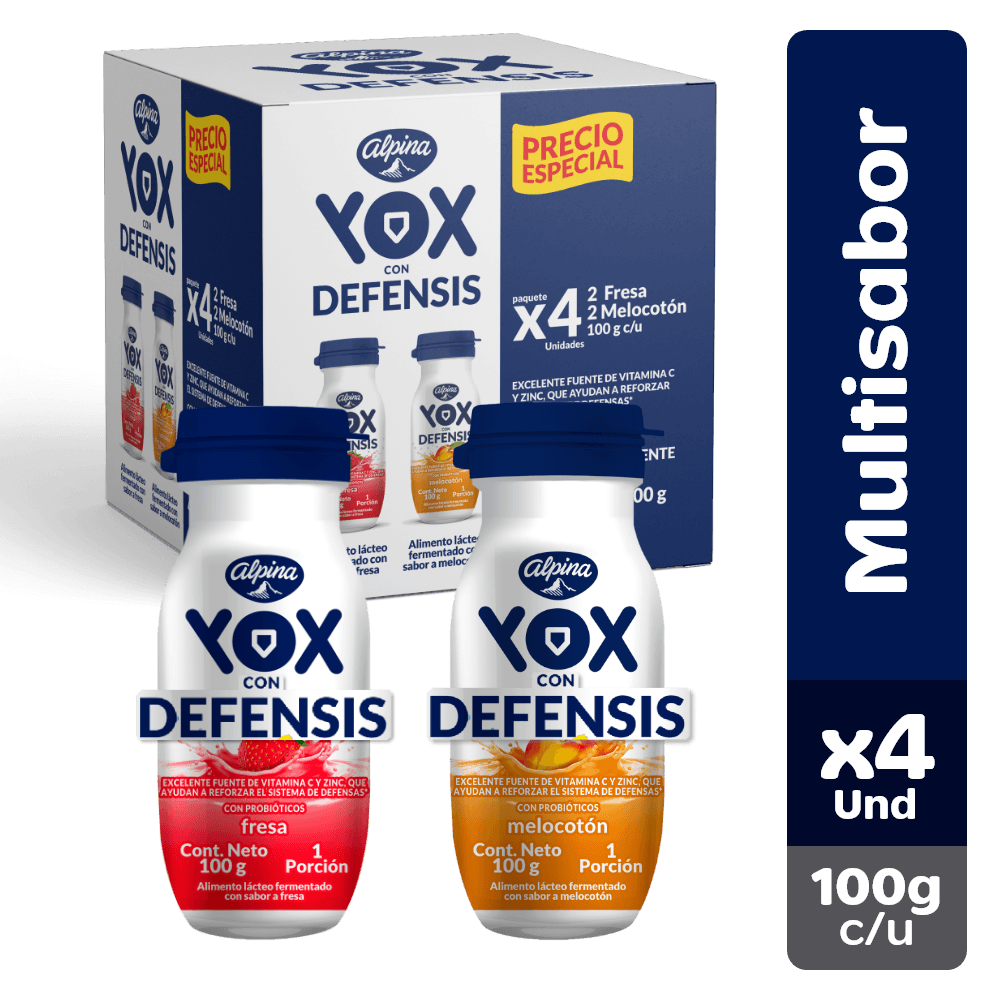 MULTIPACK BEBIDA YOX 4 x 100gr