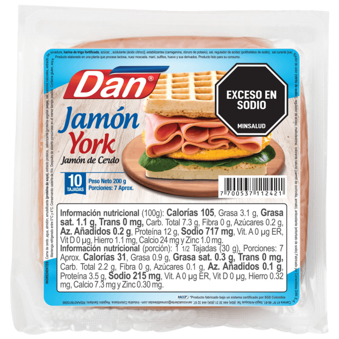 JAMON CERDO YORK DAN *200GR